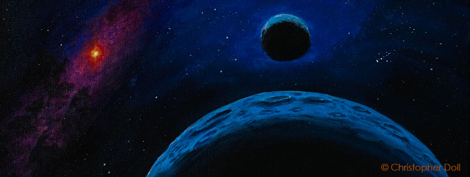 Planets in a Binary Star System – Space Art by Christopher Doll