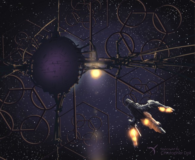 Approaching a Dyson Sphere – Space Art by Christopher Doll
