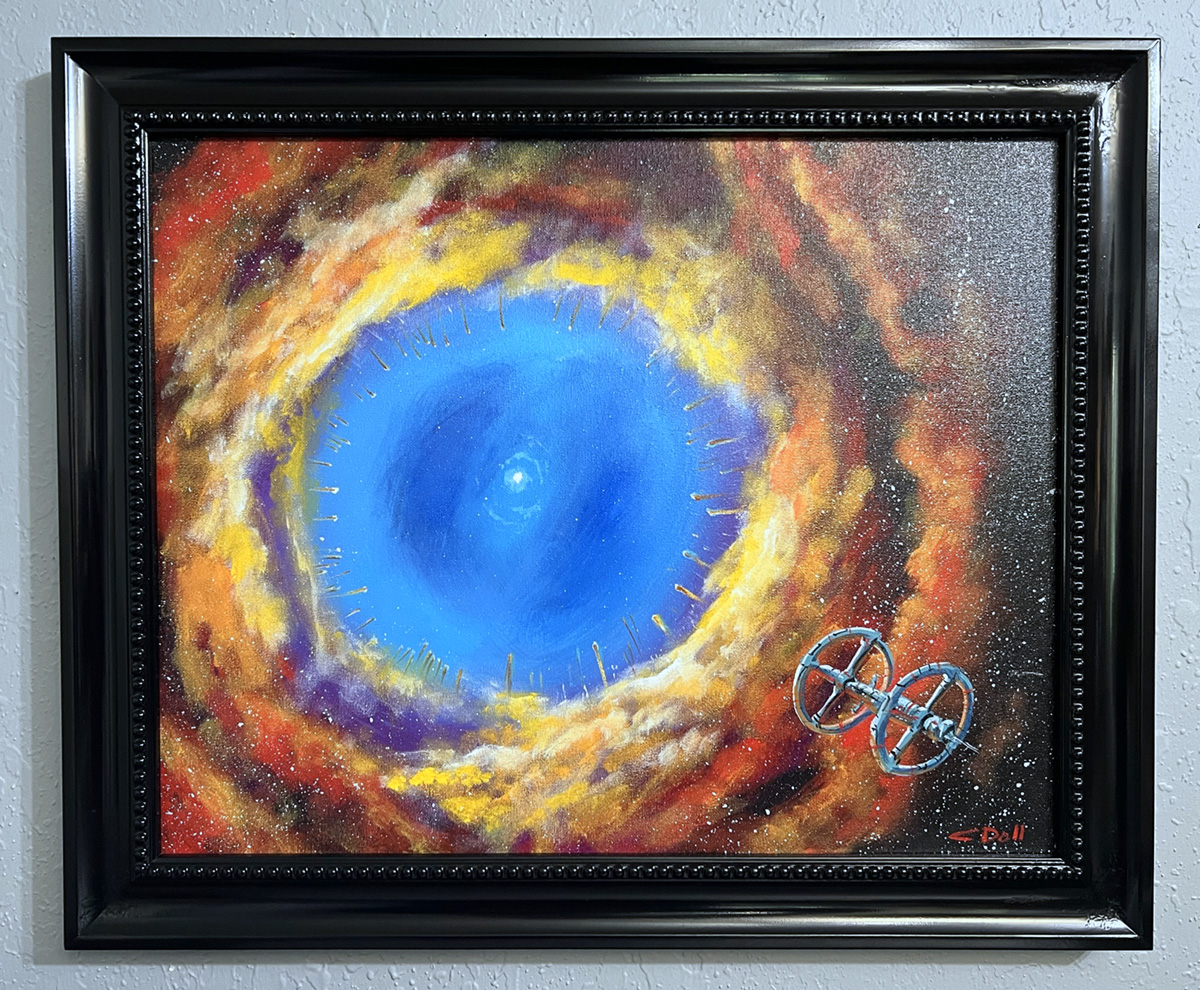 Helix Nebula Explorer (Framed Original) – Space Art by Christopher Doll