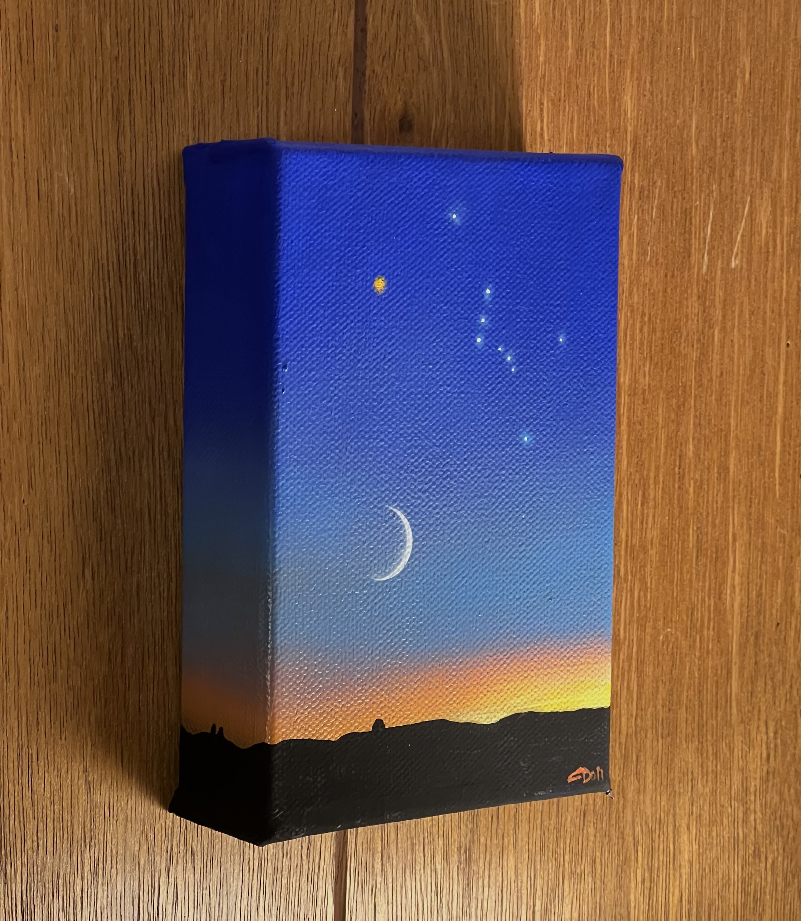 Twilight Moon with Orion 26 (original) – Space Art by Christopher Doll